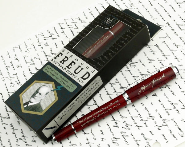 SIGMUND FREUD ENGRAVED QUOTE PEN - " Out of Your Vulnerabilities Will ...